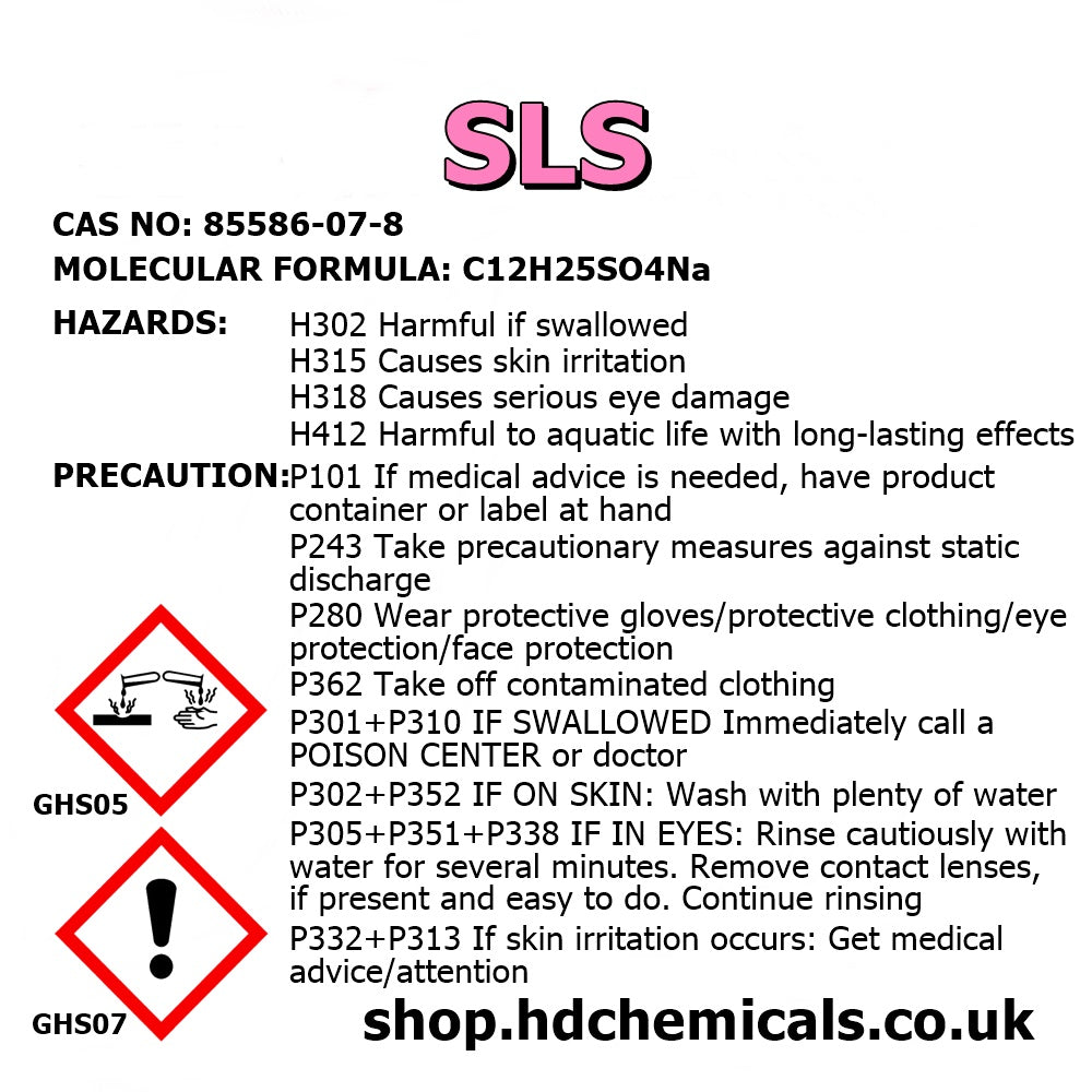 Sodium Lauryl Sulphate SLS – buy in UK online shop –HD Chemicals LTD
