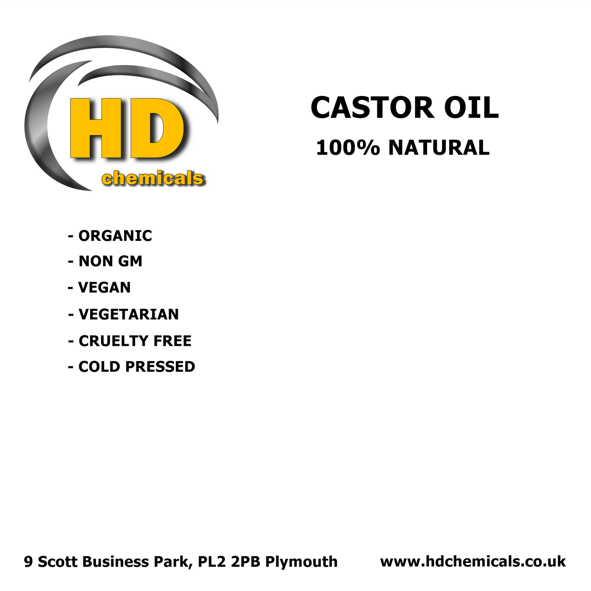 Castor Oil 100% Pure – buy in UK online shop –HD Chemicals LTD