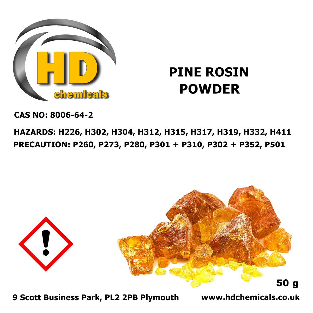 Natural Powdered Pine Resin – buy in UK online shop –HD Chemicals LTD